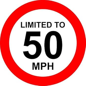 Limited To 70 MPH Vehicle Speed Limit Sign - Self adhesive sticker ...