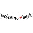 Welcome Back Banner,Black Red Glitter Pennant Flag Bunting Welcome Back ...