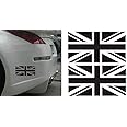 Pair of GB union jack flags car vinyl stickers (BLACK) : Amazon.co.uk ...