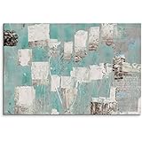 Amazon.de: 100x100 cm !!! - türkis weiß + (Vintage_Style-1_100x100cm) abstakt nostalgisch