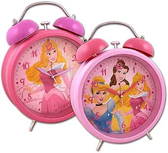 NEW DISNEY PRINCESS RETRO JUMBO LARGE PINK ALARM CLOCK: Amazon.co.uk ...
