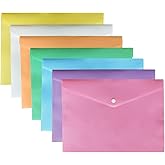 5 Assorted Pastel Colour A5 Document Stud Wallets Plastic Carry Popper ...