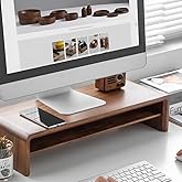 carpentray Wooden Computer Monitor Stand, Monitor Riser Desk Shelf ...