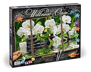 Schipper 609260681 609260681-Malen nach Zahlen-Wellness Oase, Triptychon, 50 x 80 cm: Amazon.de ...