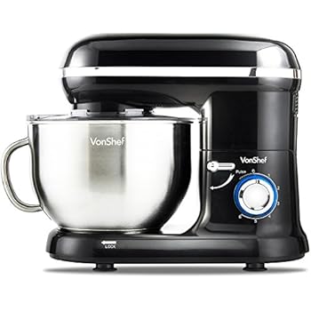 VonShef 2 in 1 Twin Hand and Stand Mixer, Black, 300W with 5 Speeds ...