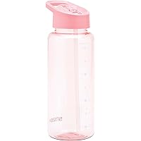 Smash 1 Litre Drink Bottle with flip top lid and straw - Peach design ...
