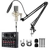 DIGIMORE Condenser Microphone Kit with Studio Headphones, Live Sound Card, Boom Arm Stand, Shock ...