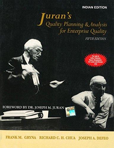 Buy JURAN'S QUALITY PLANNING AND ANALYSIS FOR ENTERPRISE QUALITY Book ...