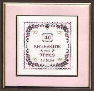Ruby-40th-Wedding Anniversary Counted Cross Stitch Kit: Amazon.co.uk ...