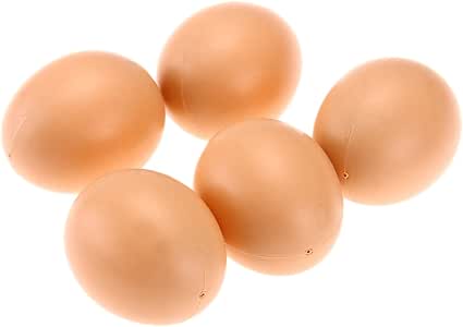 5Pz Uova Finte Sintetiche in Plastica 53x44MM Guida Galline Depone Cova ...