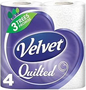 Triple Quilted Velvet Toilet Tissue Roll White 40 Roll per pack ...