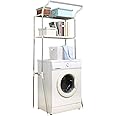 BAOYOUNI 2-Tier Over Washing Machine Storage Rack Metal Bathroom ...