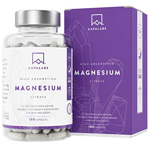 Magnesium Citrate Supplement [ 400 mg ] 180 Caps By Aava Labs – Pure ...