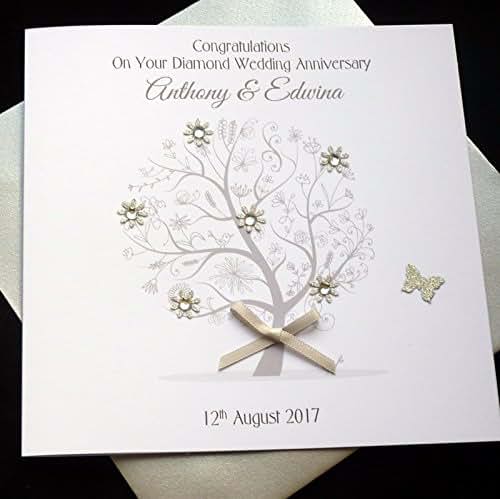 Handmade Personalised Diamond 60th Wedding Anniversary Card Amazon handmade-personalised-diamond-60th-wedding-anniversary-card-amazon