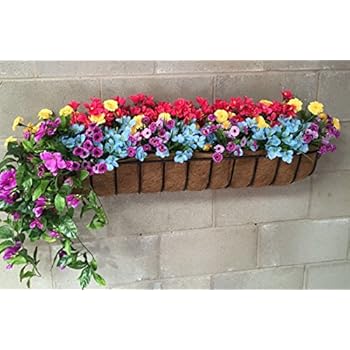 Artificial Flowers Wall mounted Trough / Outdoor, 120 CM Multi coloured ...