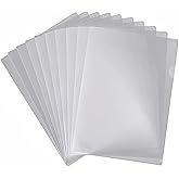 MARKQ A4 Transparent file, 100 Pcs Clear Plastic Folder Punched Pockets for Filing Paper ...
