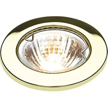 Newlec Spotlight - Fixed Recessed Ceiling Downlighter - Polished Brass ...