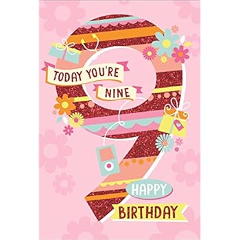 Jonny Javelin Girl Age 9 Happy Birthday Card: Amazon.co.uk: Electronics