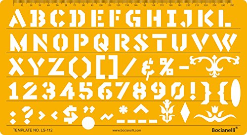 Buy 19mm Lettering Upper Case Letters and Numbers Art Craft Guide ...