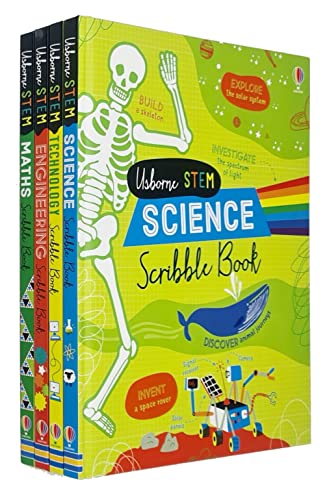 Usborne Stem Series 4 Books Collection Set - Science Scribble Book ...
