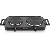 Duronic Hot Plate HP2 BK, Table Top Cooking, 2500W Black Steel Electric ...
