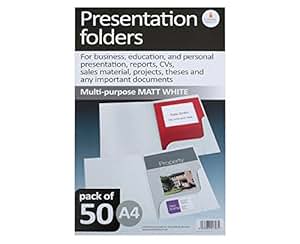 Corporate & Presentation White Matt Presentation Folders A4 Size (Pack ...