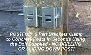 Postfix Slotted Concrete Fence Post Brackets to Fit 4" x 4" Posts 4 ...