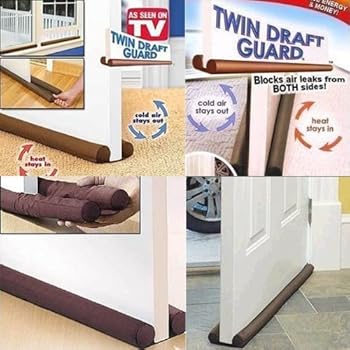 2 Pack Double Sided Twin Draft Guard Draught Excluder for Doors ...