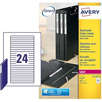 Avery L7172-25 Self-Adhesive Ring Binder File Labels, 18 Labels Per A4 ...