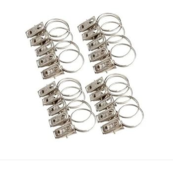 20pcs Curtain Rod Clip Rings Drapery Clips: Amazon.co.uk: Kitchen & Home