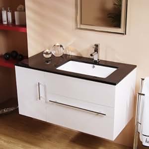 1000 Vanity Unit with Basin for Bathroom Ensuite - Wall Hung Soft ...