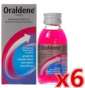 6 x Oraldene® Medicated Mouthwash Mouth Wash for Mouth Ulcers Sore Gum ...