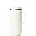 QWETCH - Cold Cup 600ml avec Poignée et Paille - 24h Glacé & 12h Froid ...