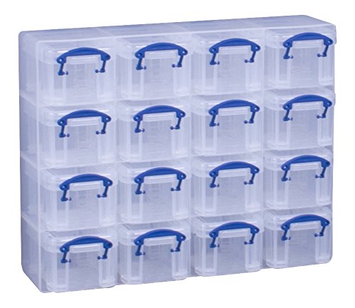 Buy Really Useful Organiser, 16 x 0.14 Litre Storage Boxes in a Clear Plastic Organiser and ...