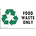 1 x Sticker Food Waste Only Recycling Bin Environment Recycle Logo Sign ...