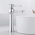 Classic Tall Counter Top Basin Mixer Tap Chrome Single Lever Monobloc ...