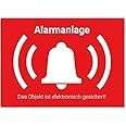 10 Stück Alarm Aufkleber Alarmgesichert Sticker innen & außen, Warnaufkleber Alarmanlage mit UV ...