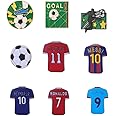 9Pcs Football Shirt Badges Sports Series Metal Brooch Enamel Lapel Pins ...