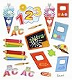 alles-meine.de GmbH 18 TLG. Set Sticker / Aufkleber - Schulanfang Hefte ...