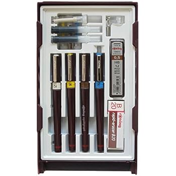 Rotring Rapidograph Master 8 Pen Set 0.10, 0.20, 0.30, 0.40, 0.50, 0.60 ...
