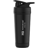 MuscleBlaze Steel Shaker 750 ml with Steel Whisk, Leakproof Gym Shaker ...