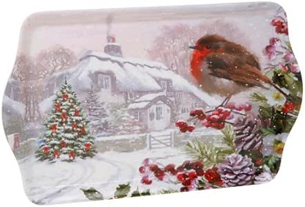 Christmas Robin Large Melamine Serving Tray: Amazon.co.uk: Kitchen & Home