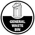 General waste bin, recycling sign - Self adhesive sticker (150mm x ...