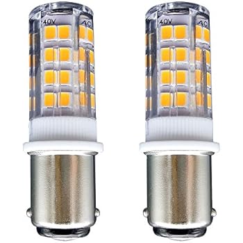 Bonlux 2-Pack Ba15d LED Bulb DC 12V Warm White 3000K Double Contact ...