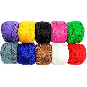 20 PEARL COTTON #8 CROCHET THREAD 85 Meters each: Amazon.co.uk: Kitchen ...