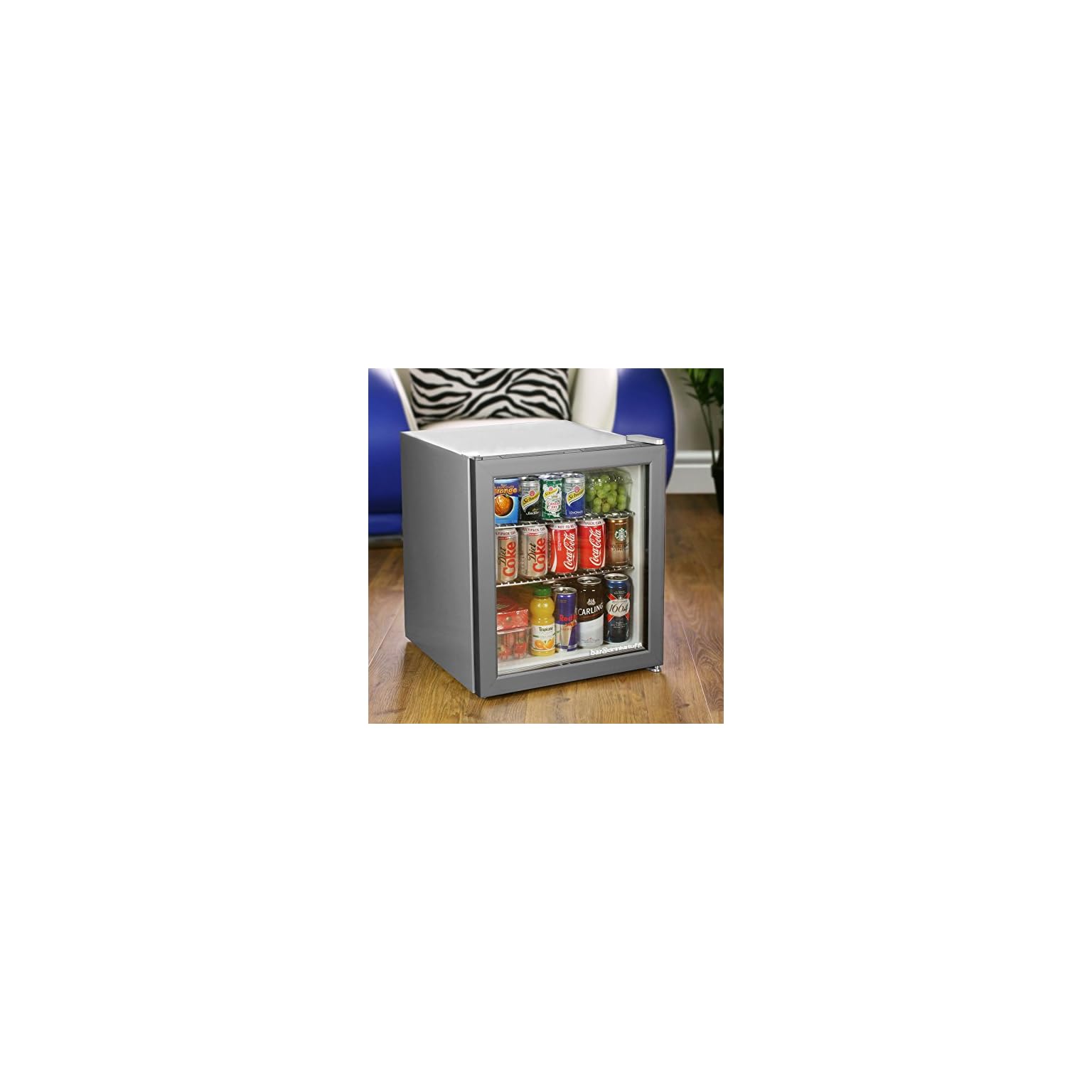 bar@drinkstuff Frostbite Mini Fridge Silver – 49ltr Compact ...