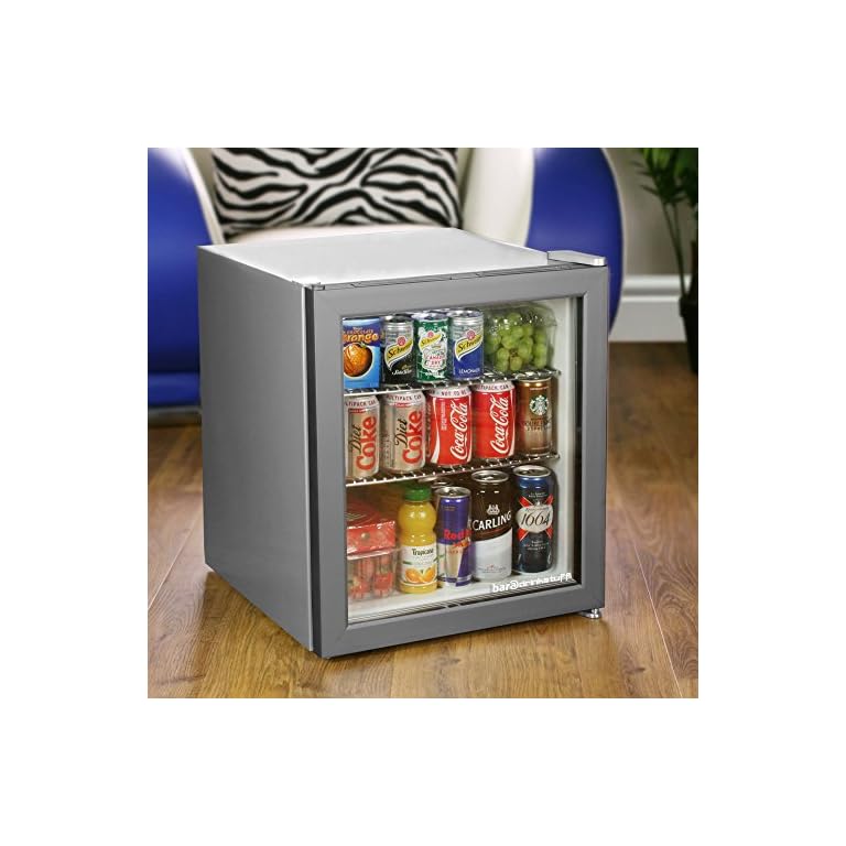bar@drinkstuff Frostbite Mini Fridge Silver – 49ltr Compact ...