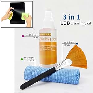 Brand New LCD CLEANER KIT With Microfiber Cleaning Cloth & Brush Plasma ...