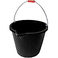 U&B14L Black Flexible Bucket Heavy Duty Black Rubber Builders Bucket 3 ...