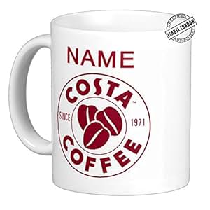 COSTA COFFEE Personalised Mug Cup. YOUR NAME Printed MUG Coffee Tea Cup ...